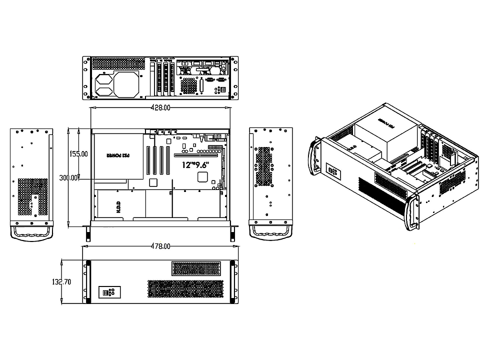 19-inch ATX rack-mount 3U server case - IPC-C330 - 30cm depth