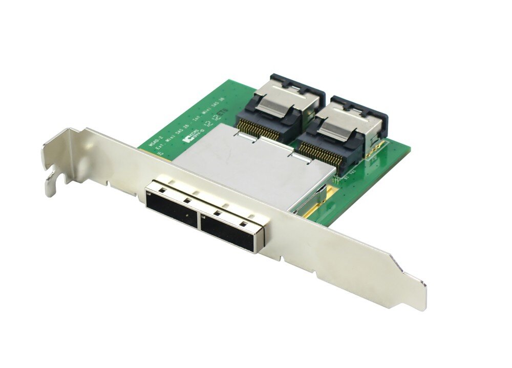 Dual Mini SAS slot-bracket adapter / 2x ext. SFF-8088 to 2x int. SFF-