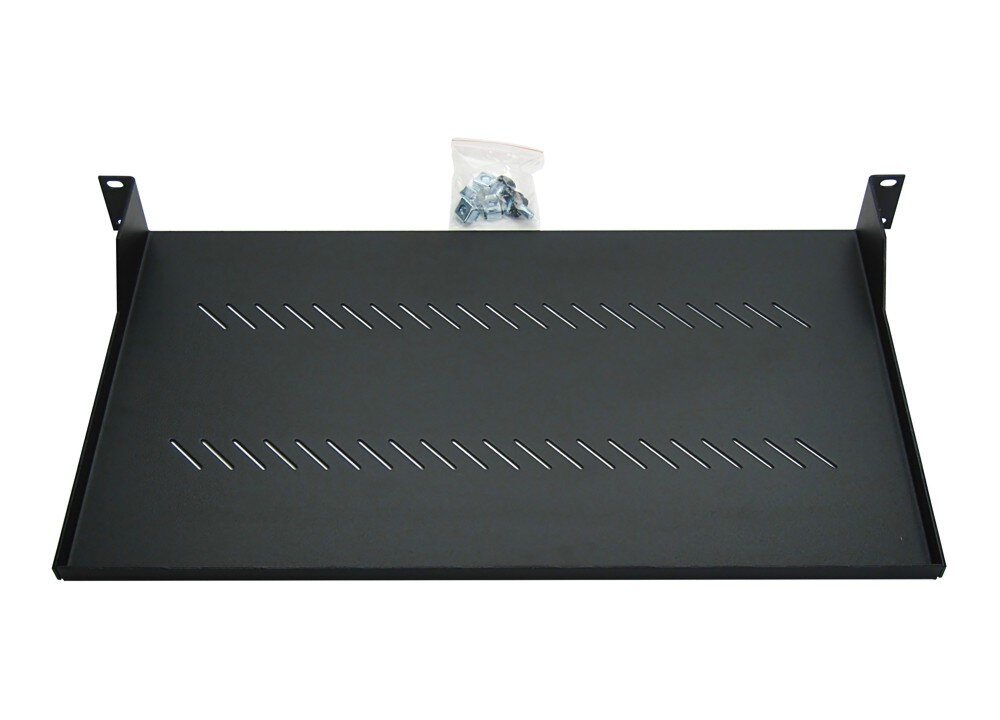 1u shelf for 19" rack - 250mm / 25cm length - black