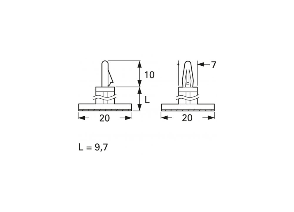 Self-adhesive mainboard spacers - 10mm height / 10-pack