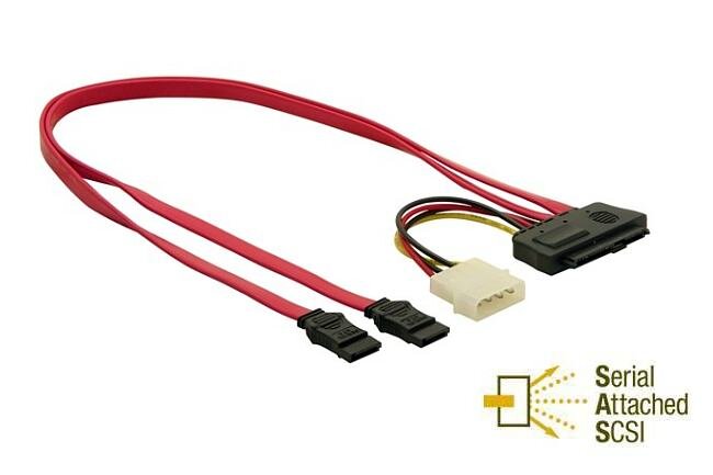 SAS connection cable internal / 29pin SFF-8482 to 2x 7pin. SATA